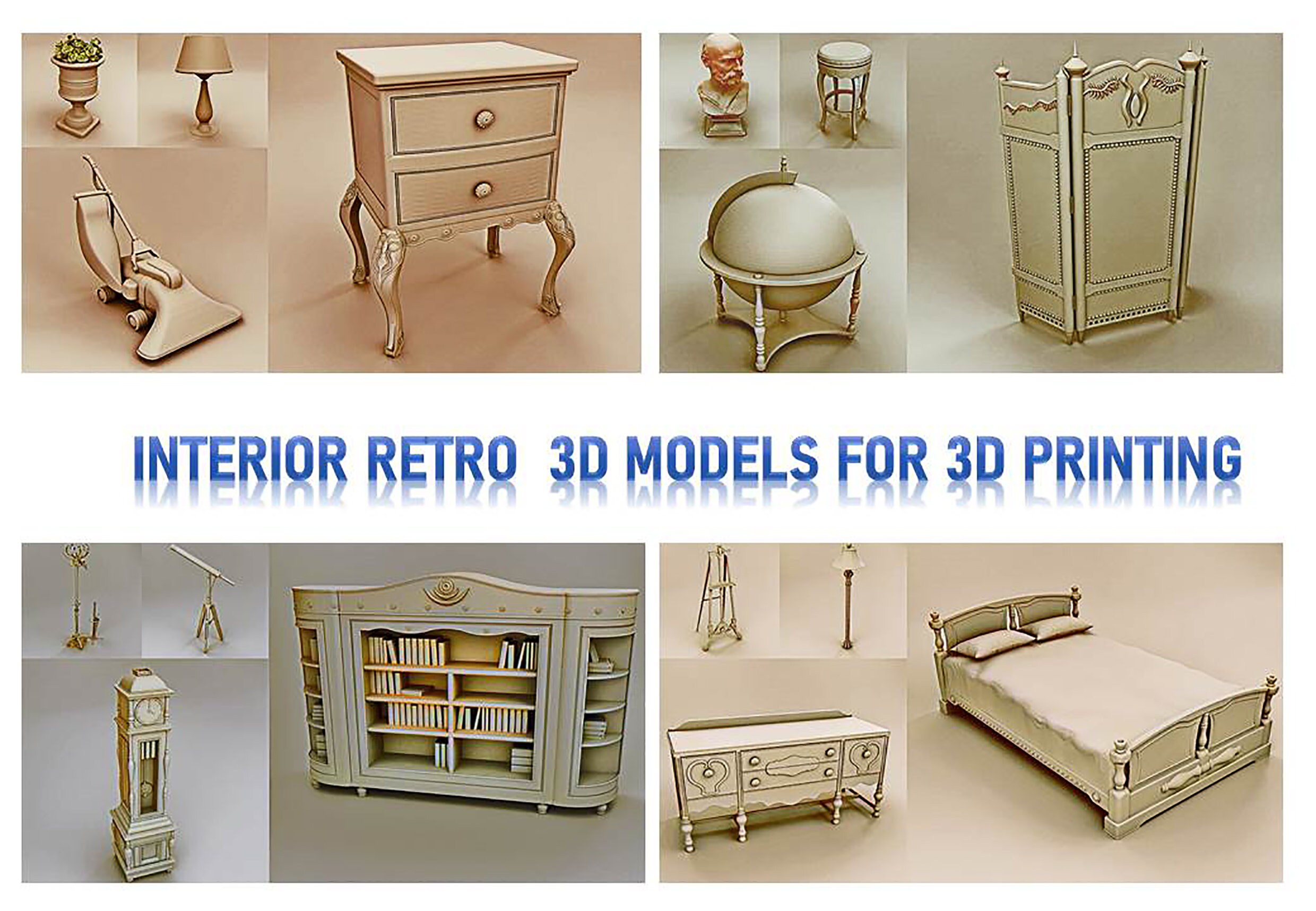 3D STL Files Models Interior Decor Retro for 3D Printing Resin - Etsy