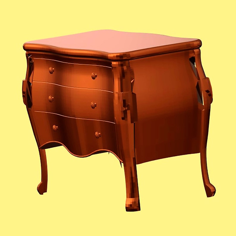 3D STL File Model Interior Decor Retro Cabinet in the Living - Etsy