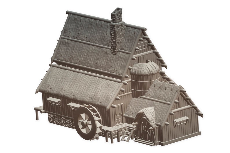 3D STL File Model Viking Water Mill for 3D Printing - Etsy