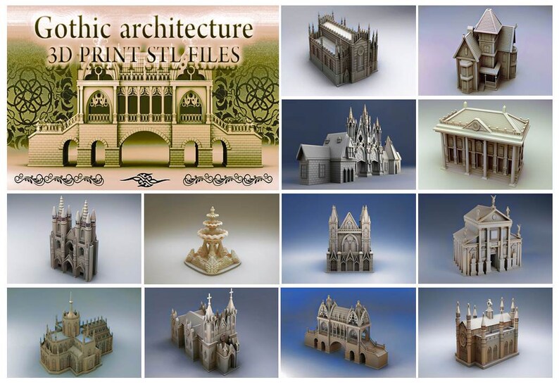 3D STL Files Model Gothic Architecture for 3D Printing - Etsy