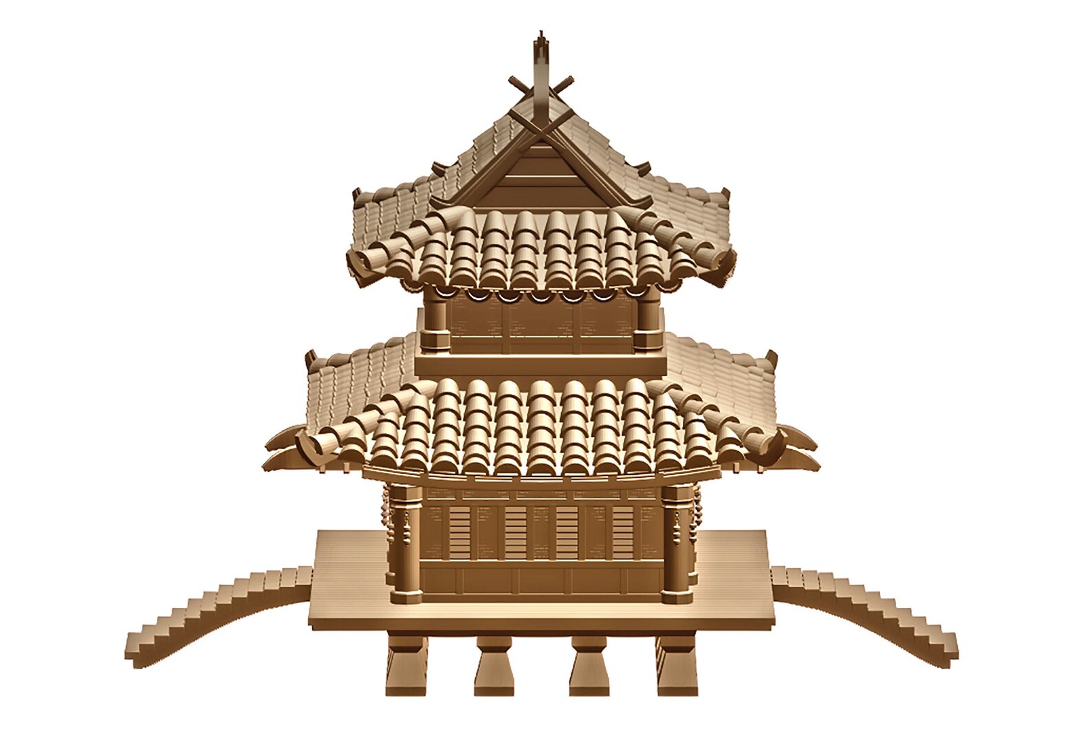 3D STL File Model Chinese Civilization Pagona Diorama - Etsy