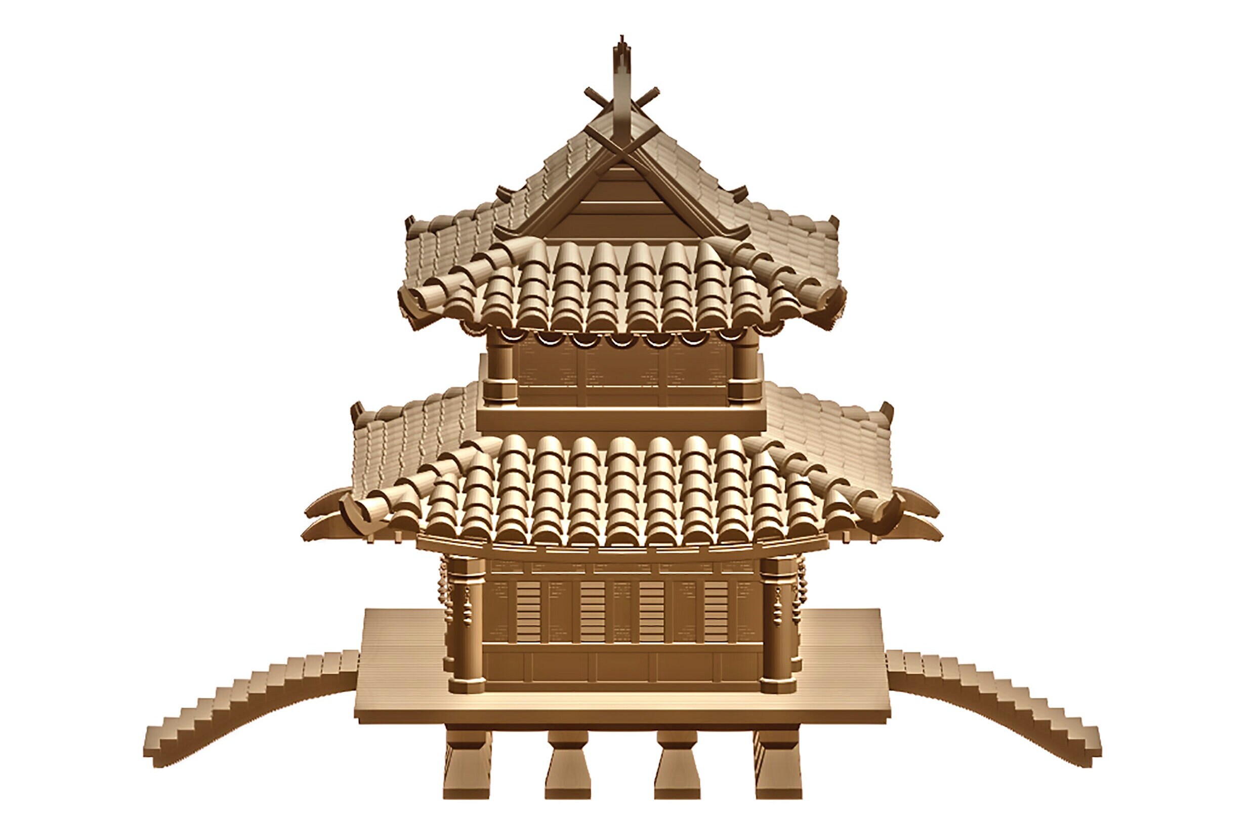3D STL File Model Chinese Civilization Pagona Diorama - Etsy