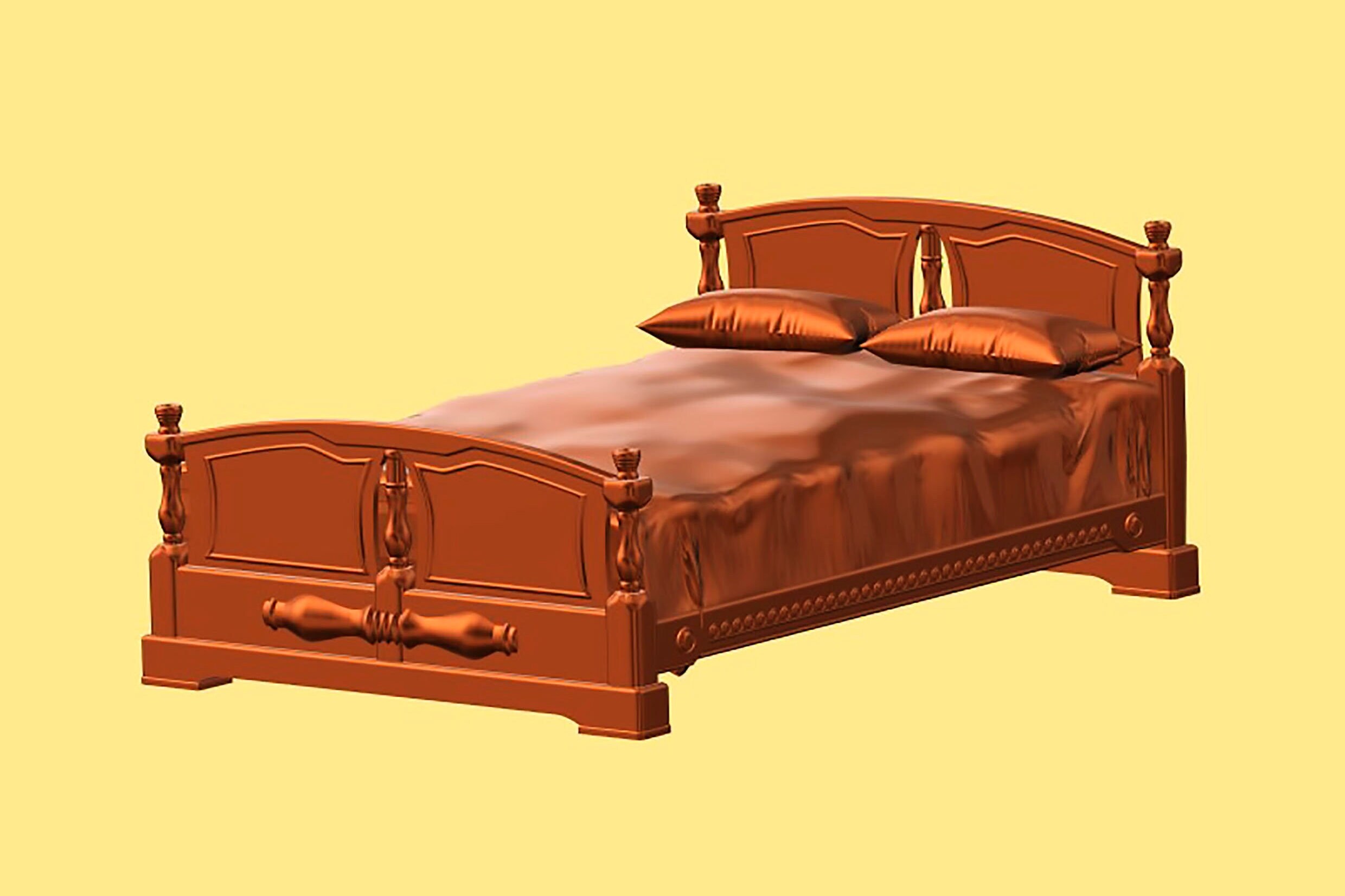 3D STL File Model Interior Decor Retro Bed 3D Printing Resin - Etsy