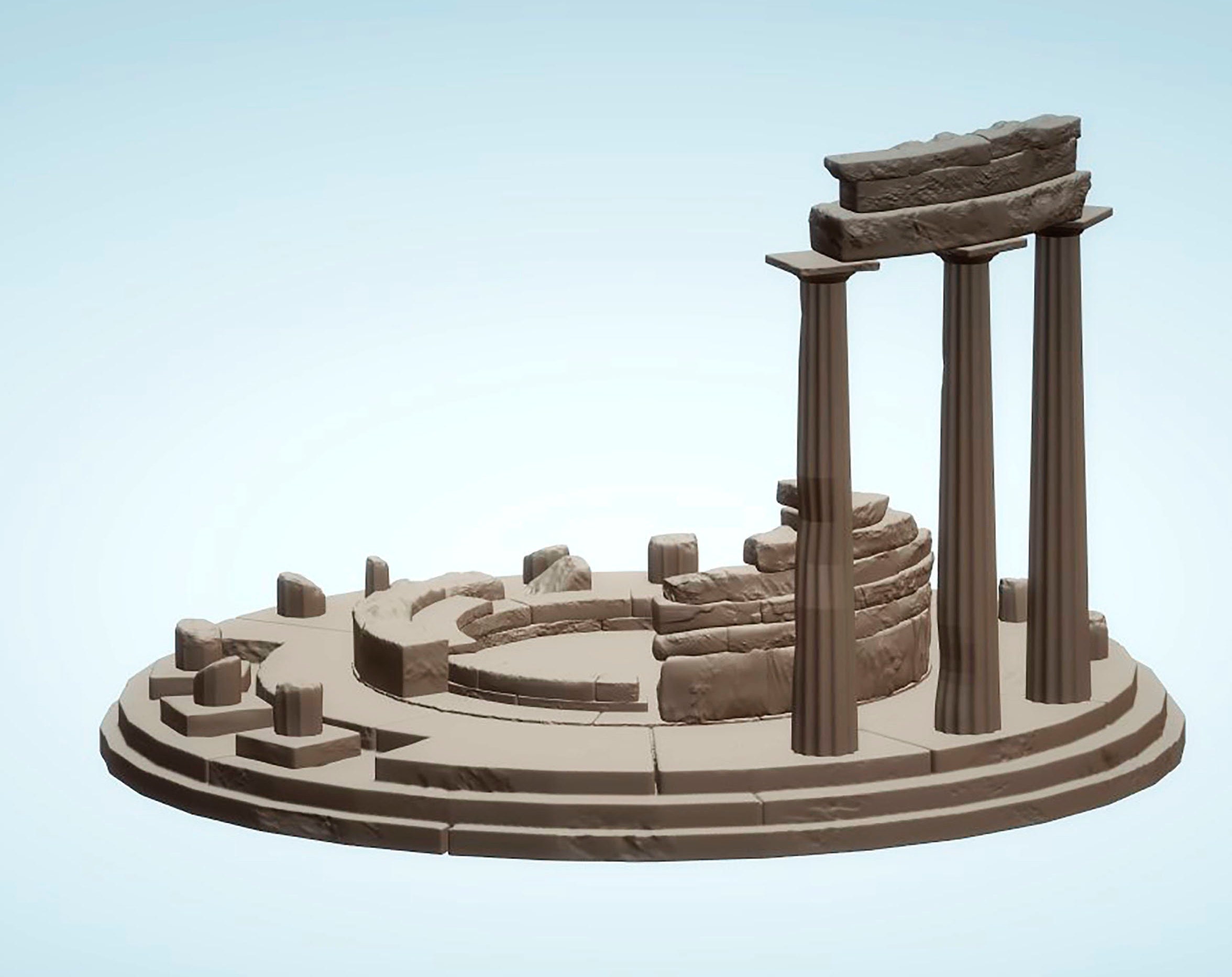 3D STL File Model Greek Temple Ruins for 3D Printing, Diorama, Wargame ...