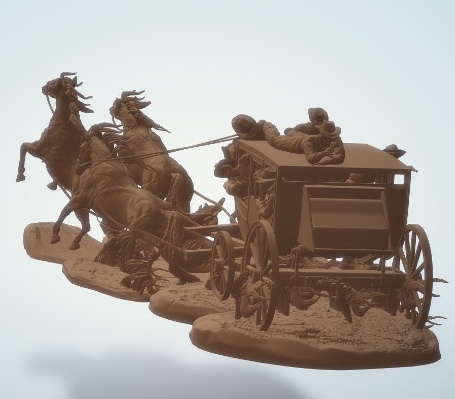 3D STL File Model Stagecoach Wild West for 3D Printing - Etsy