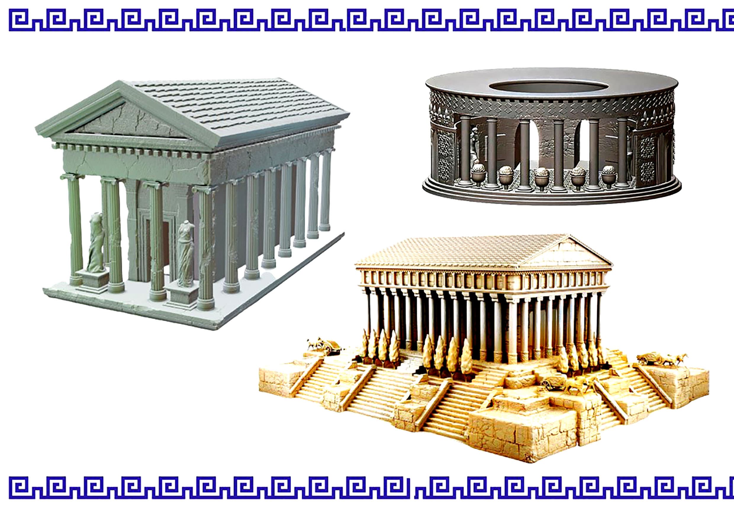3D STL Files Model Greek Architecture for 3D Printing - Etsy