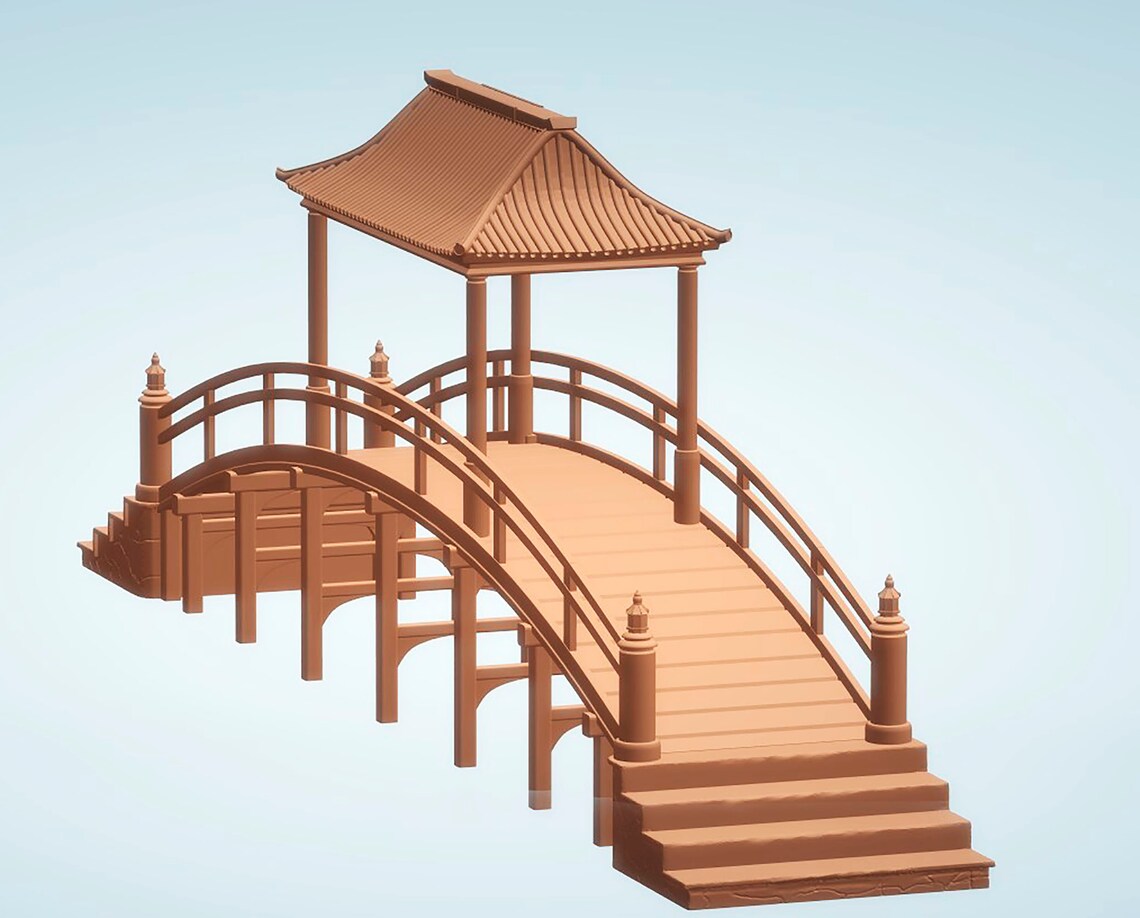 3D STL File Model Bridge Chinese Architecture for 3D Printing - Etsy
