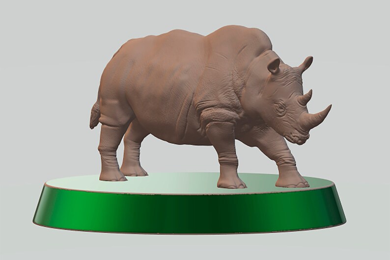 3D STL File Model Rhino Diorama for 3D Printer - Etsy