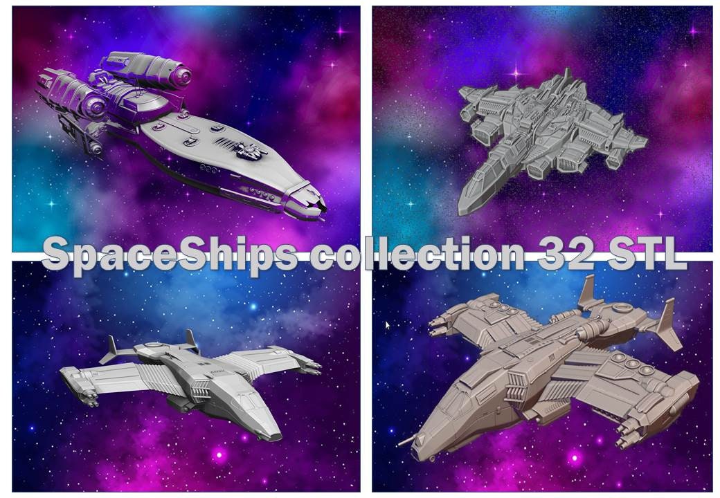 3D STL Files Model Spaceship Collection for 3D Printing - Etsy