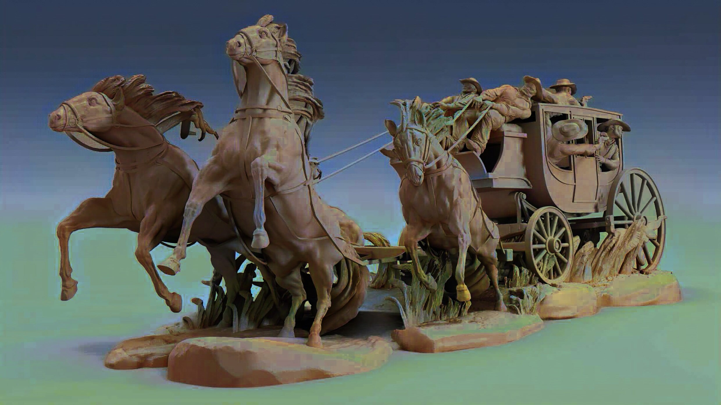 3D STL File Model Stagecoach Wild West for 3D Printing | Etsy Australia