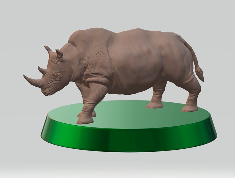 3D STL File Model Rhino Diorama for 3D Printer - Etsy Israel