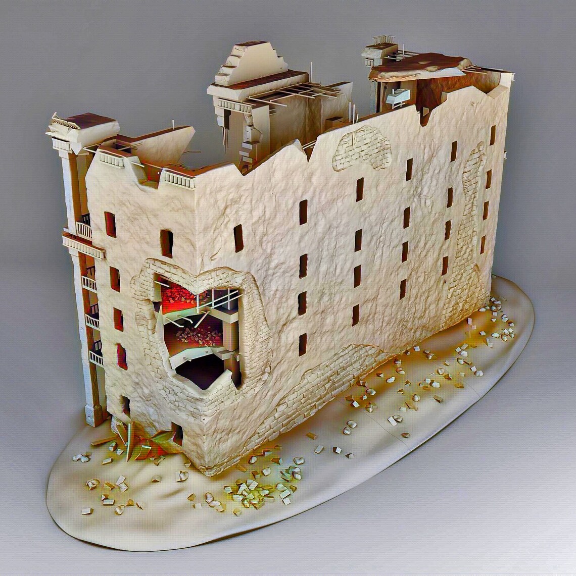 3D STL File Model Destroyed Building 3 for 3D Printing - Etsy