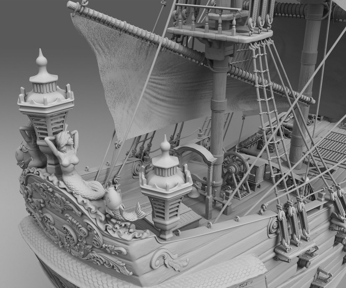 3D Model for 3D Printing / Pirate Ship - Etsy