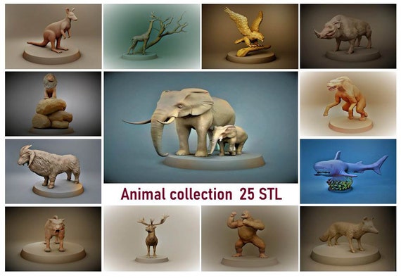 3D STL Files Animal Collection 3D Printing | Etsy
