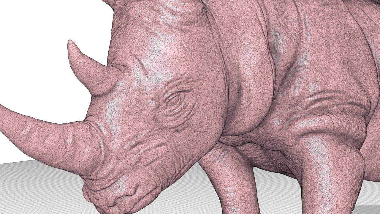 3D STL File Model Rhino Diorama for 3D Printer - Etsy