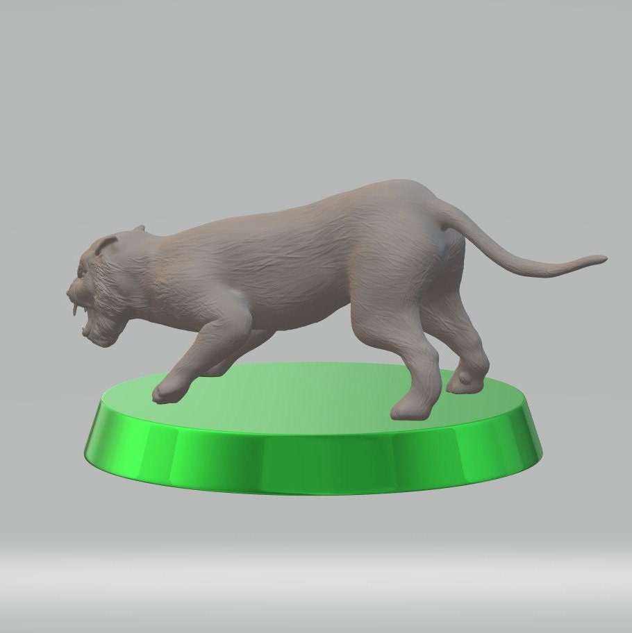 3D STL File Model Saber Tooth Tiger Diorama for 3D Printer - Etsy