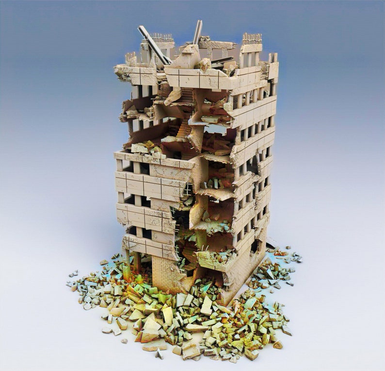 3D STL File Model Destroyed Building 1 for 3D Printing - Etsy
