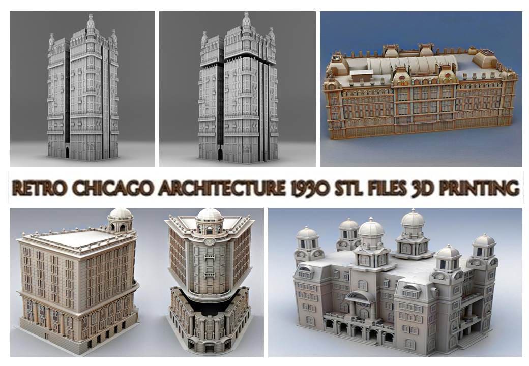 3D STL Files Retro Chicago Collection 3D Printing - Etsy