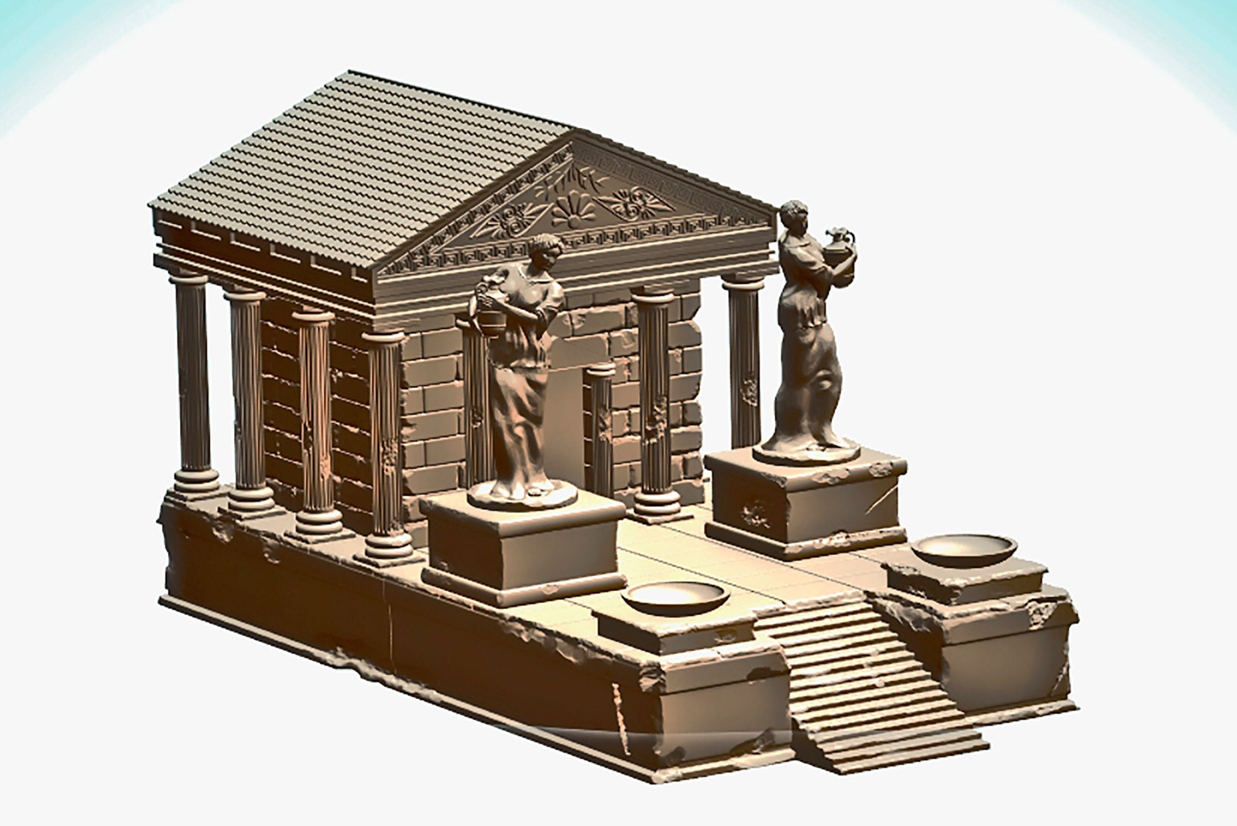 3D STL File Greek Temple for 3D Printing, Diorama - Etsy