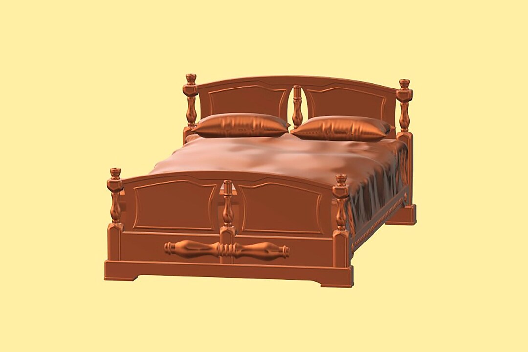 3D STL File Model Interior Decor Retro Bed 3D Printing Resin - Etsy