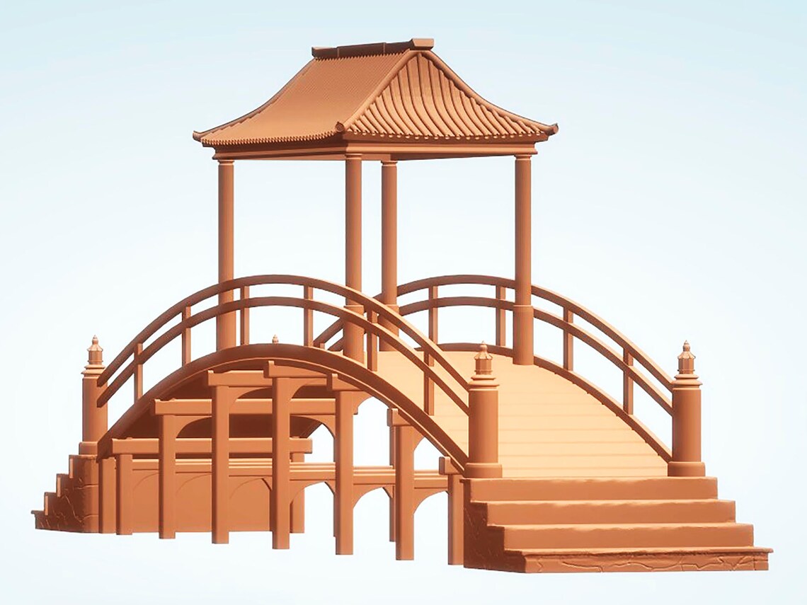 3D STL File Model Bridge Chinese Architecture for 3D Printing - Etsy
