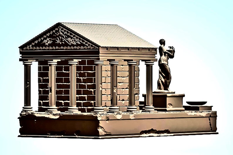 3D STL File Greek Temple for 3D Printing, Diorama - Etsy