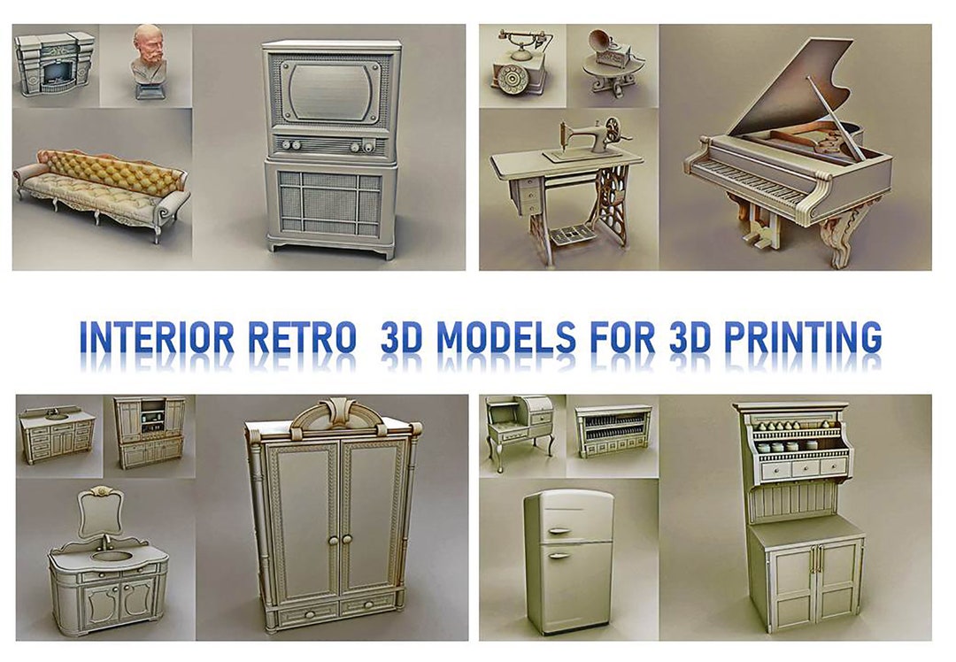 3D STL Files Models Interior Decor Retro for 3D Printing Resin - Etsy