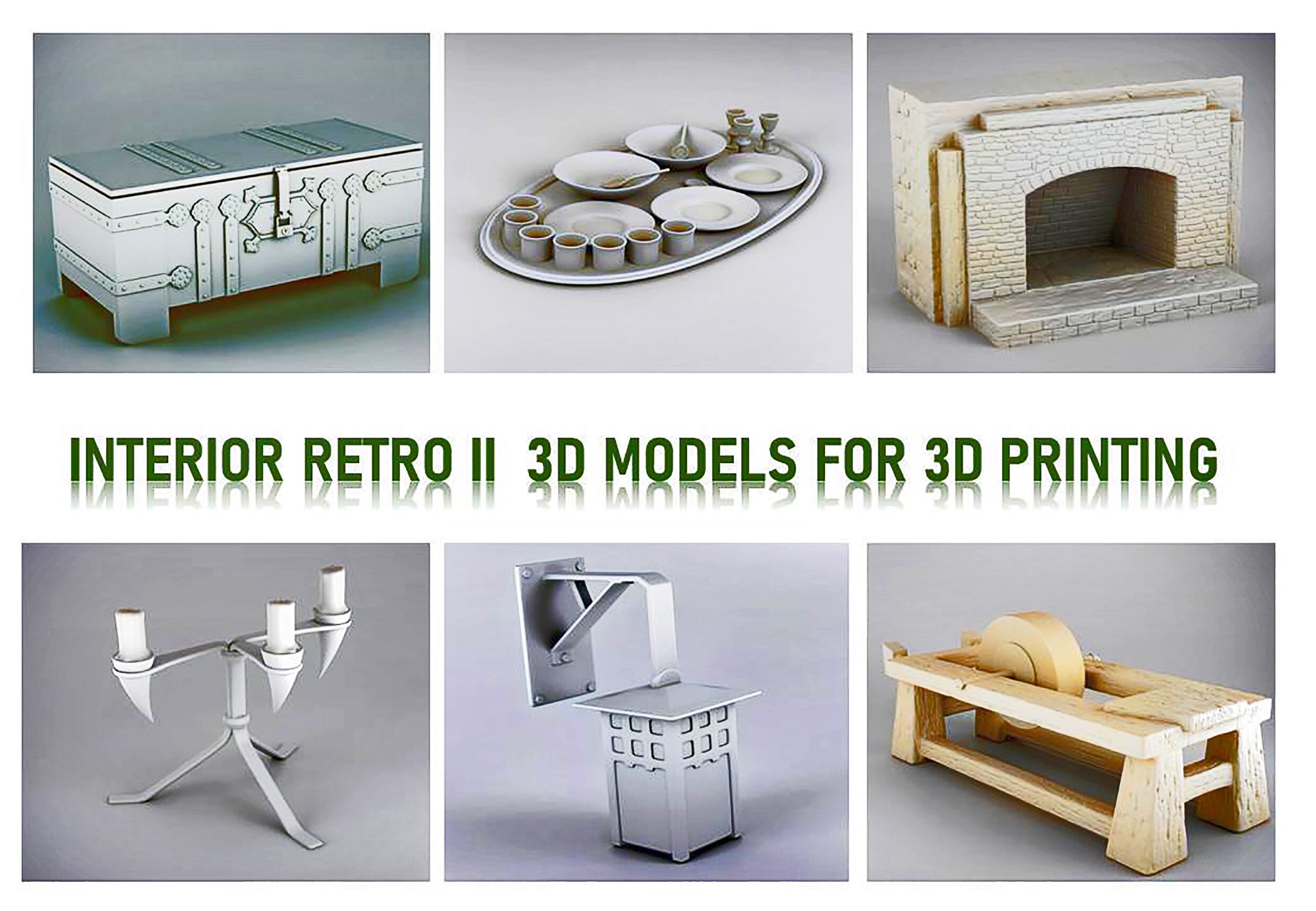 3D STL Files Models Interior Decor Retro II for 3D Printing | Etsy UK