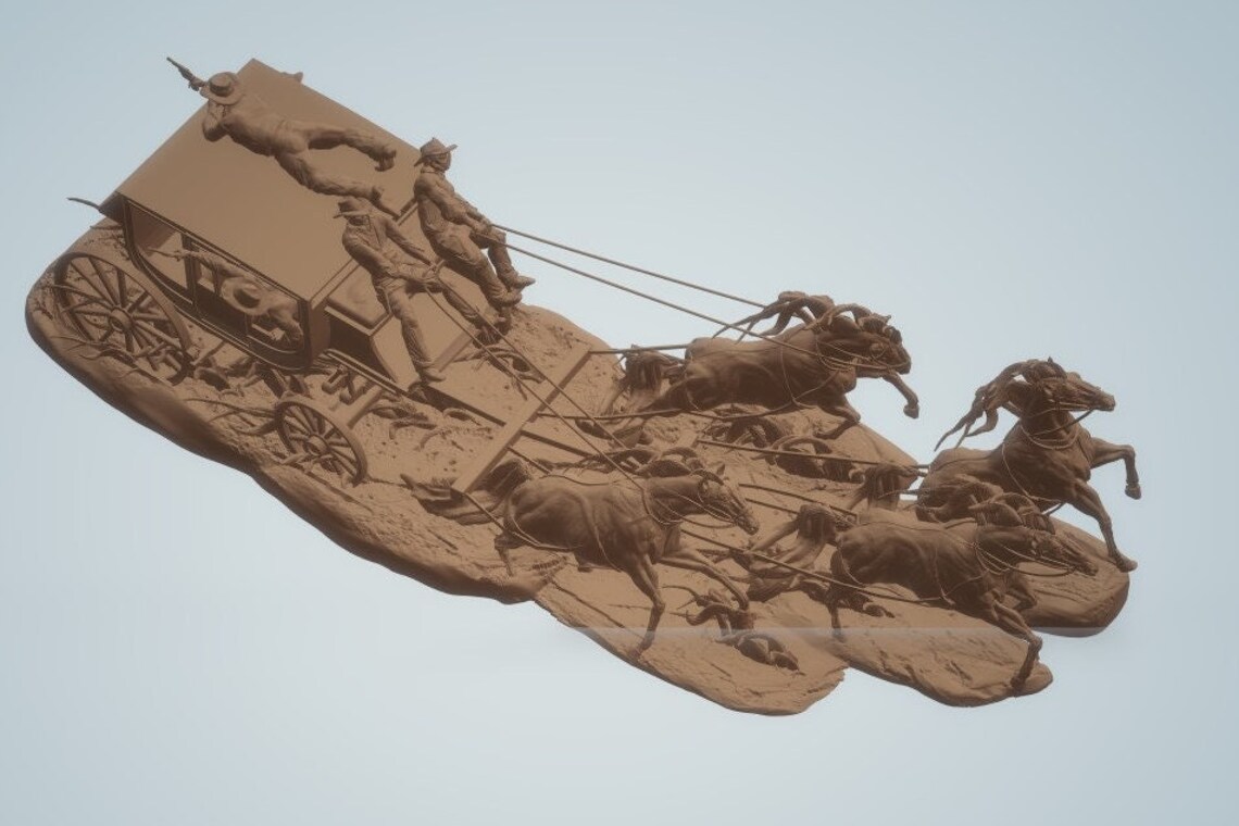 3D STL File Model Stagecoach Wild West for 3D Printing - Etsy