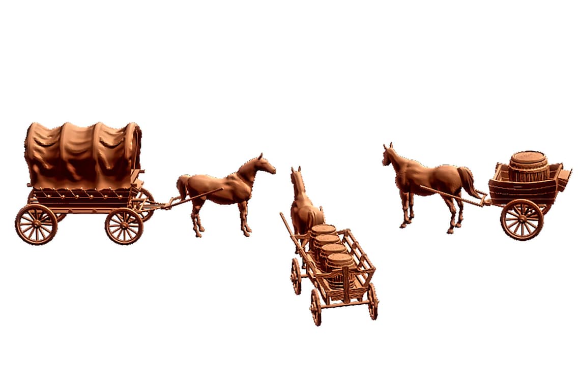 3D STL File Model Wild West Carriages and Horses for 3D Printing - Etsy