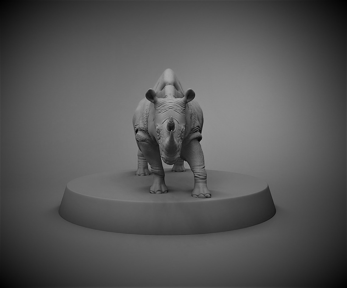 3D STL File Model Rhino Diorama for 3D Printer - Etsy Finland