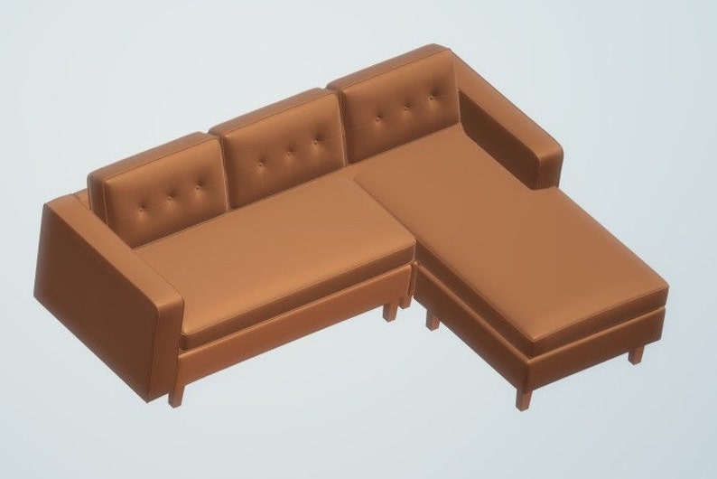 3D STL File Model Interior Decor Sofa Chaise Longue 3D Printing Resin ...