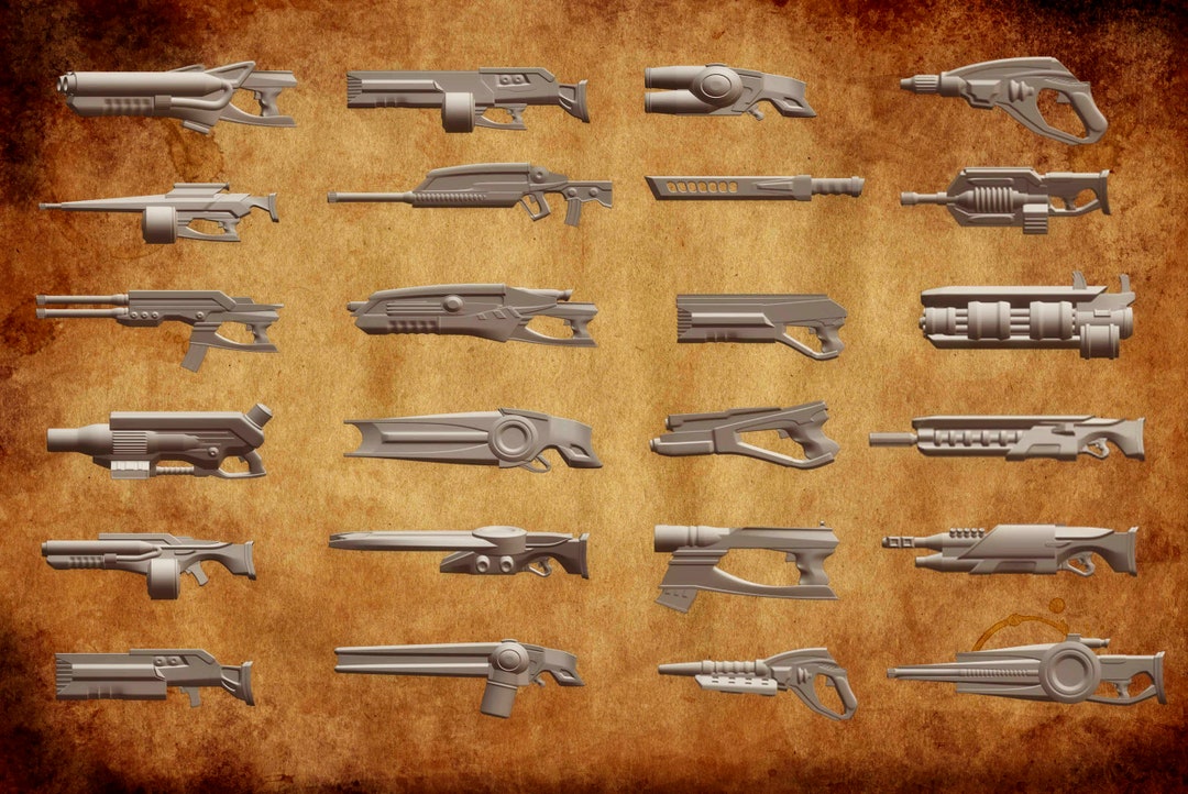 3D STL Models Weapons All of Time, Tabletop, Miniatures , for 3D ...