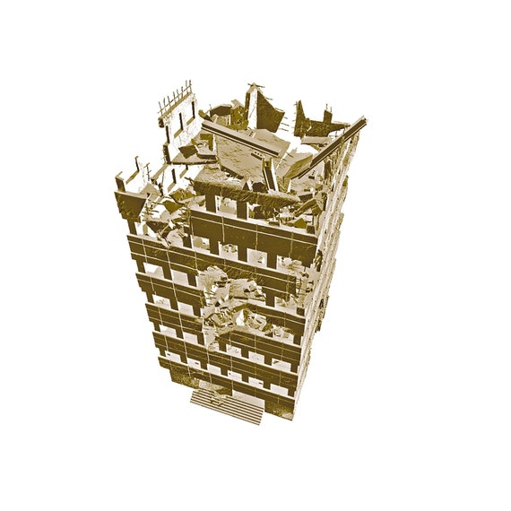 3D STL File Model Destroyed Building 1 for 3D Printing - Etsy