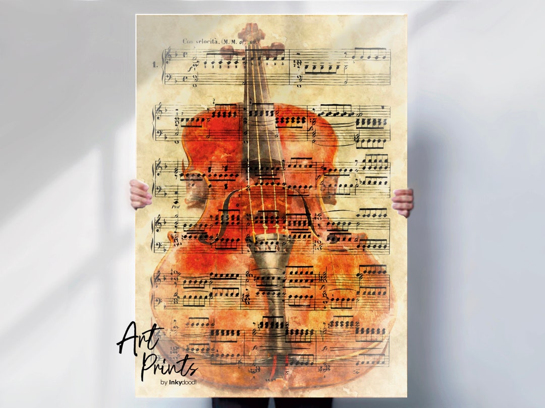 Violin Watercolour Style Art Print – Classical Music Wall Decor ...