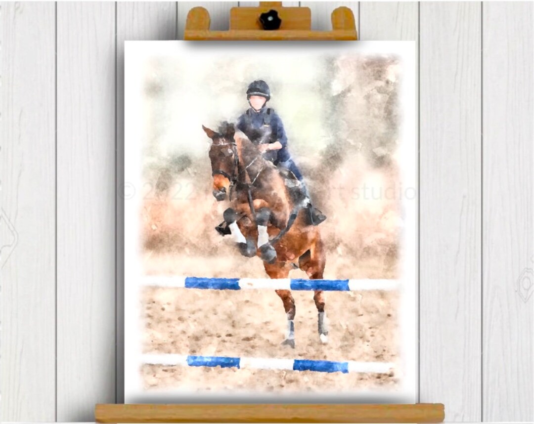 Show Jumping Equestrian Art Print Poster - Etsy