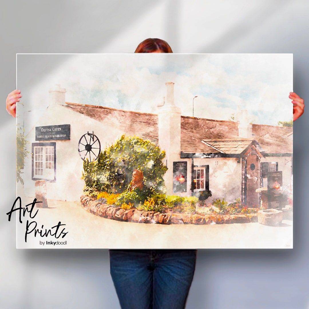 Gretna Green Blacksmith Shop Watercolour Art Print – Scottish Landmark ...
