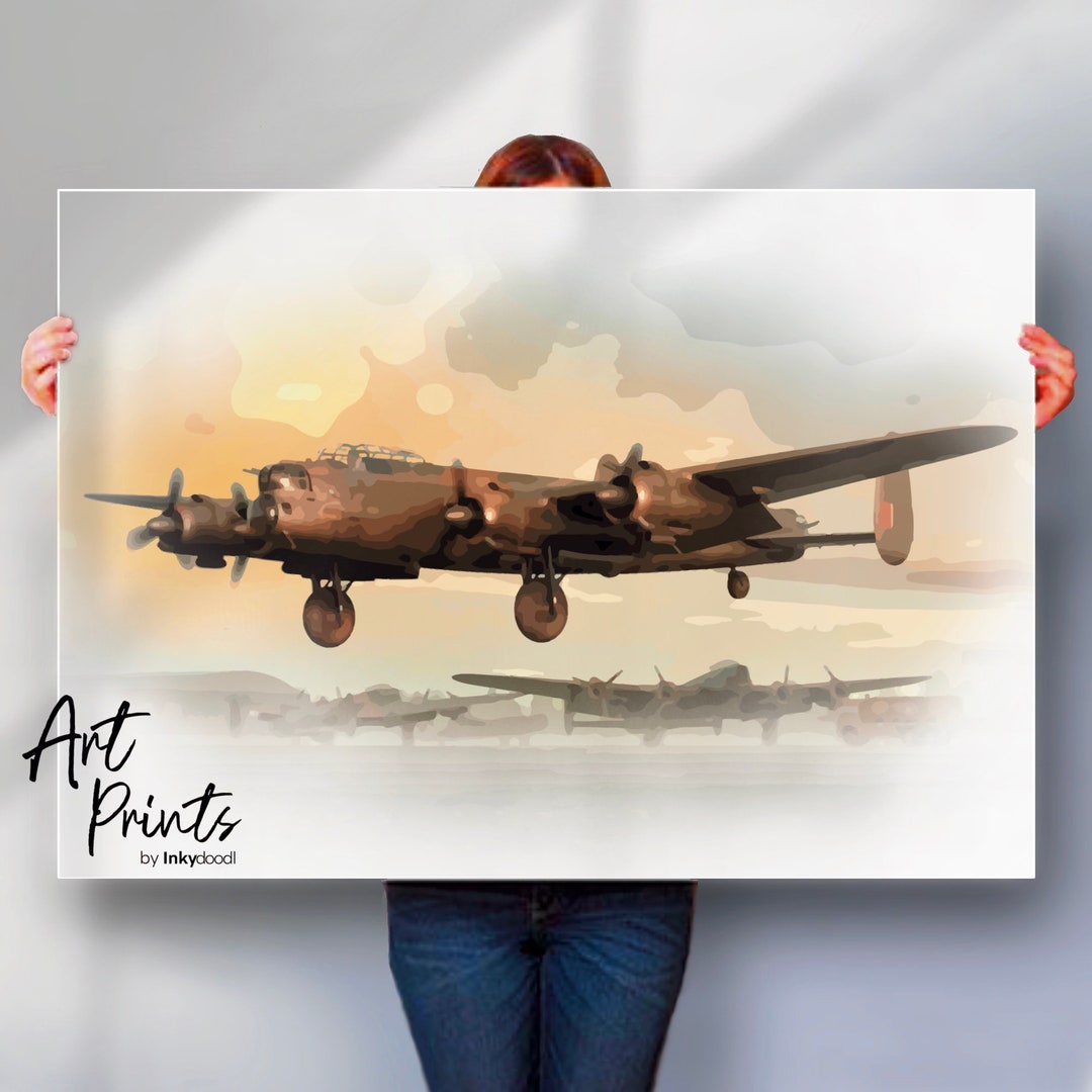 Avro Lancaster Print Aircraft Poster Aviation Print Fighter - Etsy