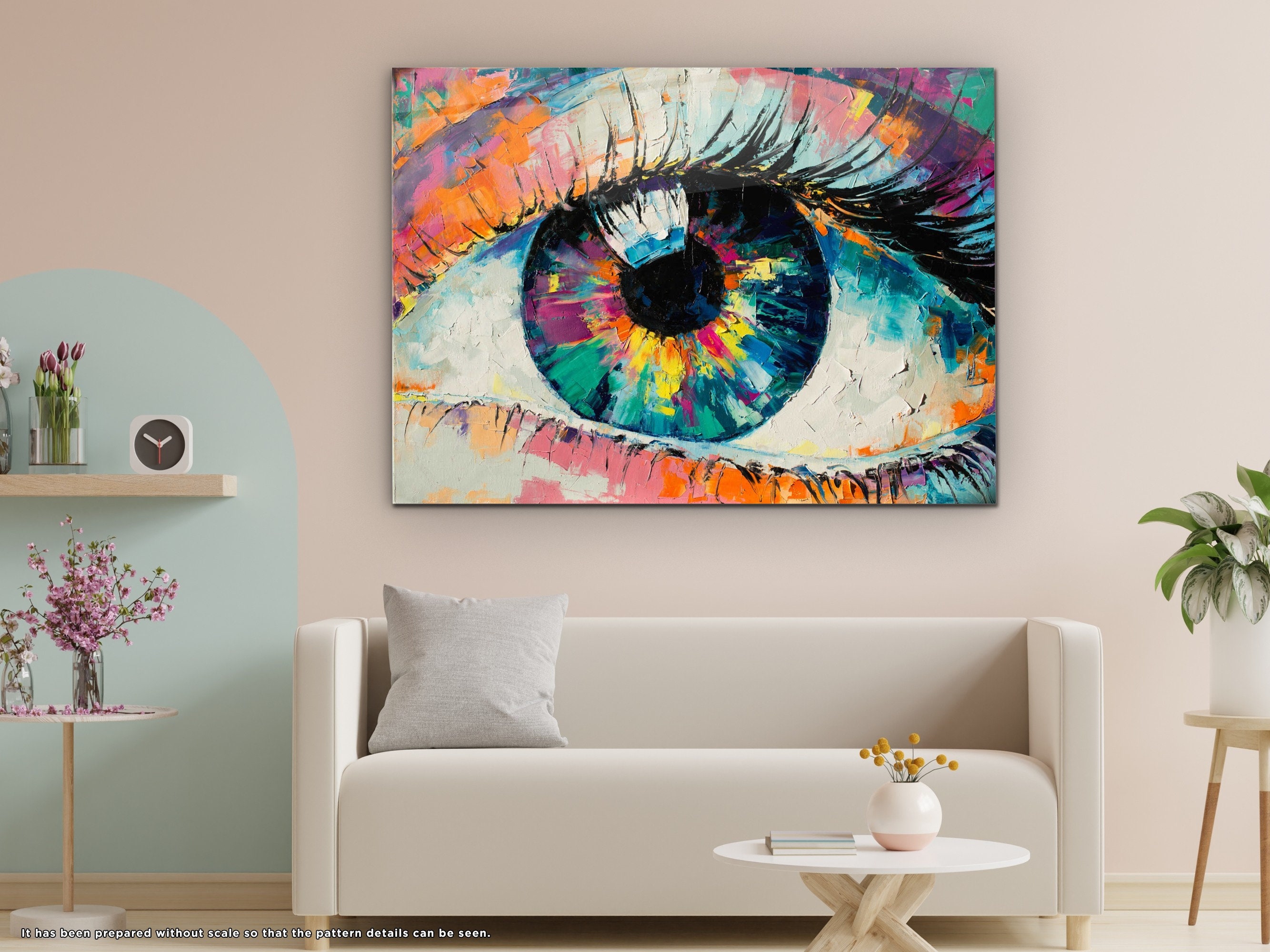 Colourful Eye Wall Art, Eye Glass Decor, Abstract Eye Glass, Rainbow ...