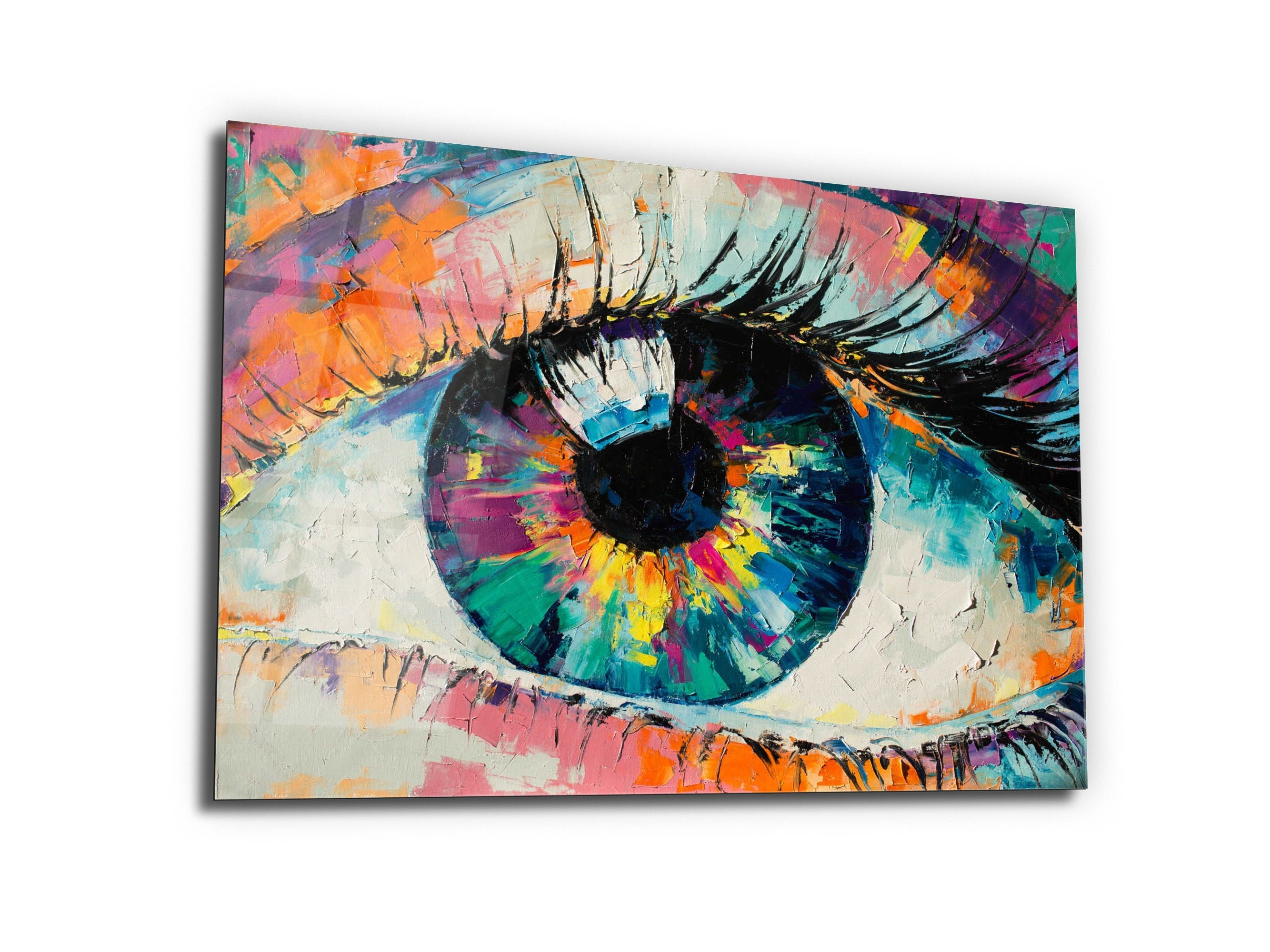 Colourful Eye Wall Art, Eye Glass Decor, Abstract Eye Glass, Rainbow ...