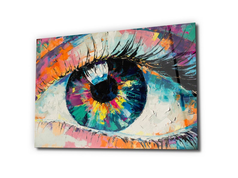Colourful Eye Wall Art, Eye Glass Decor, Abstract Eye Glass, Rainbow ...