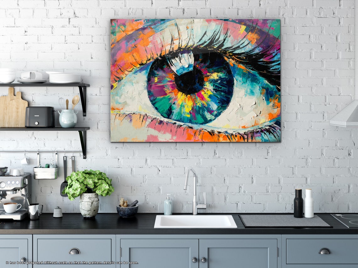 Colourful Eye Wall Art, Eye Glass Decor, Abstract Eye Glass, Rainbow ...