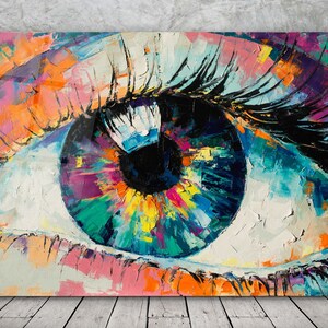 Colourful Eye Wall Art, Eye Glass Decor, Abstract Eye Glass, Rainbow ...
