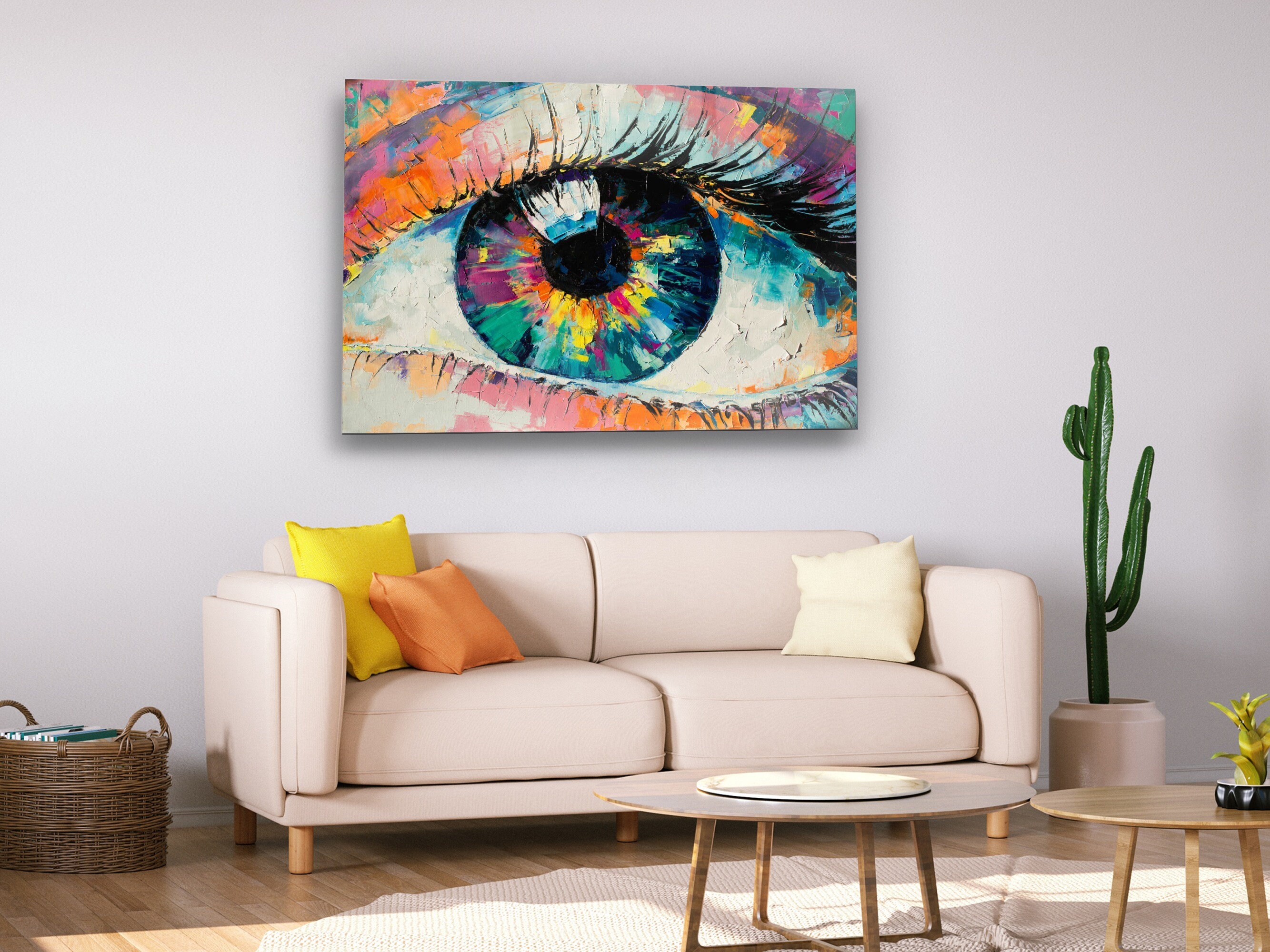Colourful Eye Wall Art, Eye Glass Decor, Abstract Eye Glass, Rainbow ...