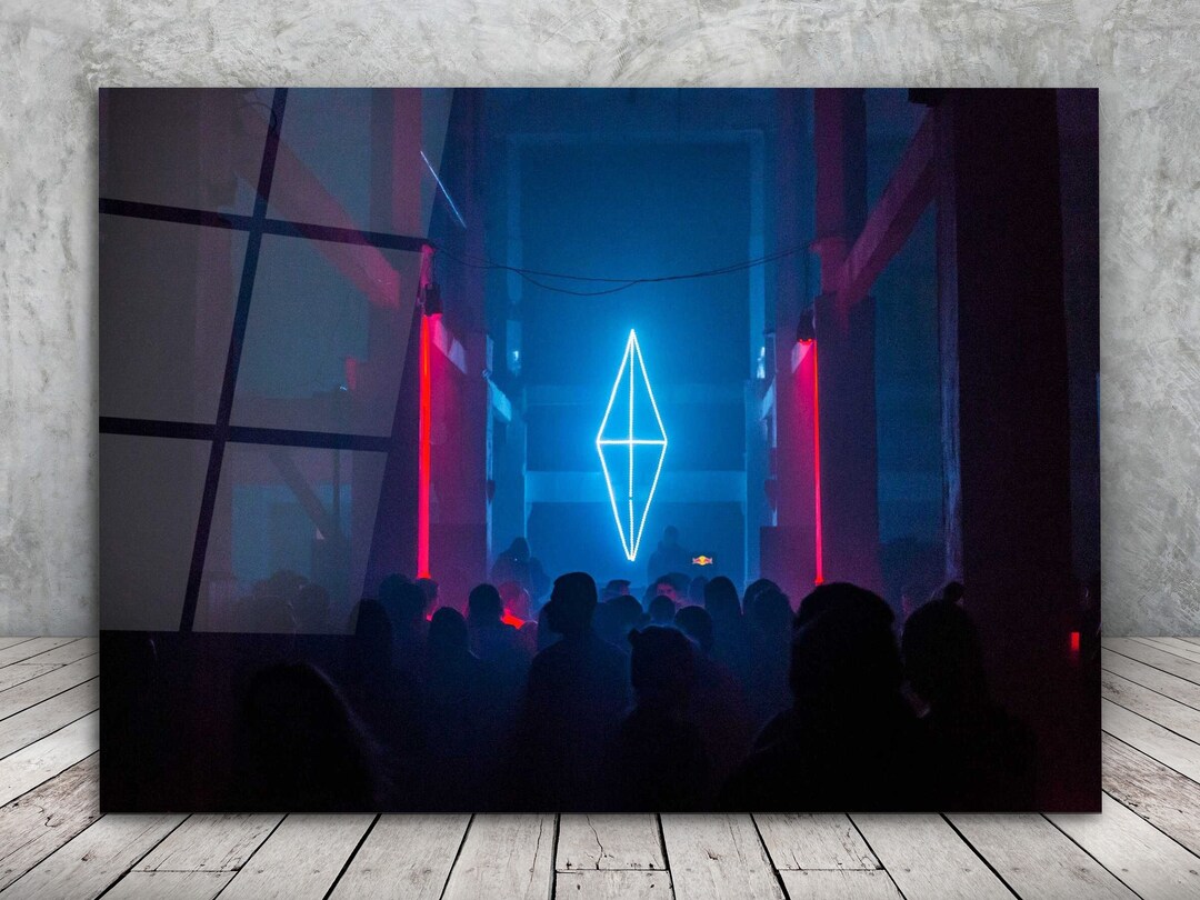 Neon Light Glass Wall Art, Night Club Glass Art, Neon Color Abstract ...