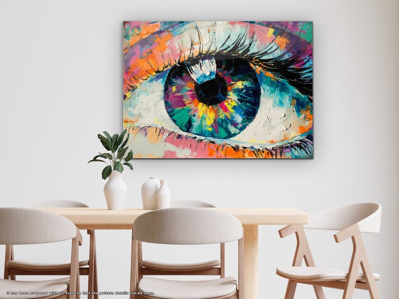 Colourful Eye Wall Art, Eye Glass Decor, Abstract Eye Glass, Rainbow ...