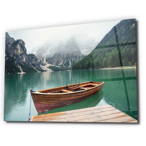 Fisherman Glass Printing-boat Glass Art-tempered Glass Art-handcraft ...