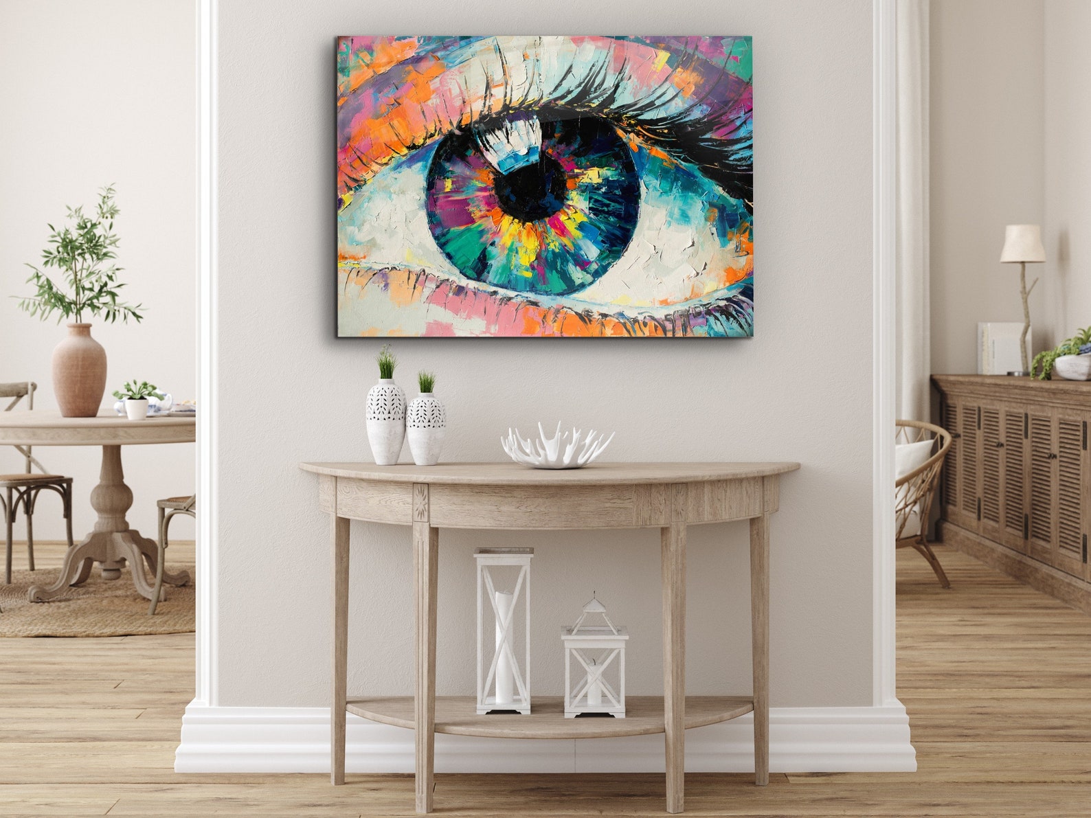 Colourful Eye Wall Art, Eye Glass Decor, Abstract Eye Glass, Rainbow ...