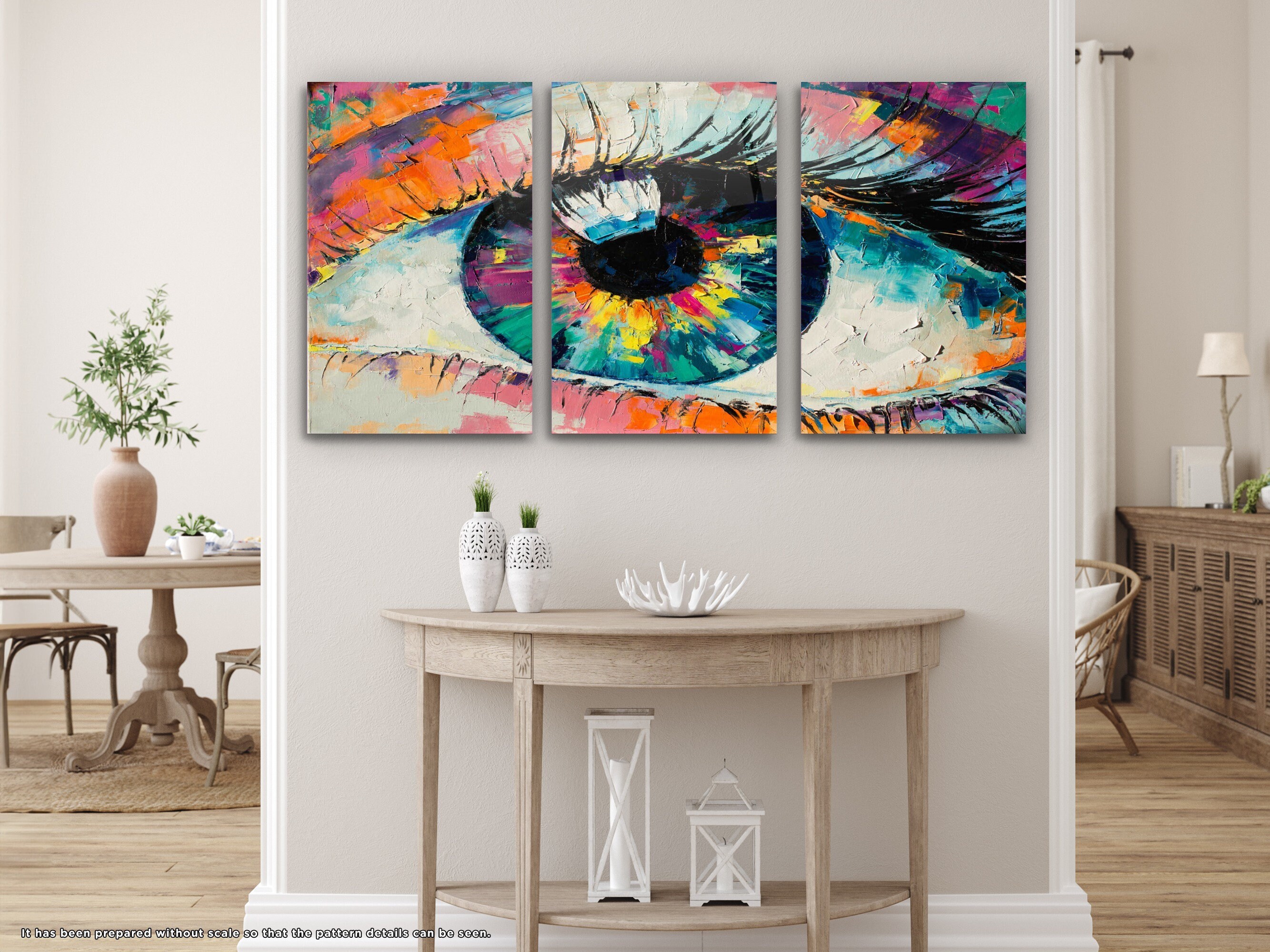 Colourful Eye Wall Art, Eye Glass Decor, Abstract Eye Glass, Rainbow ...