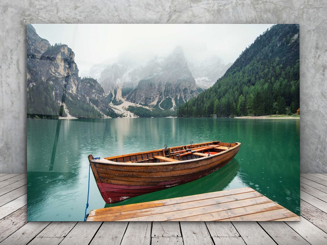 Fisherman Glass Printing-boat Glass Art-tempered Glass Art-handcraft ...